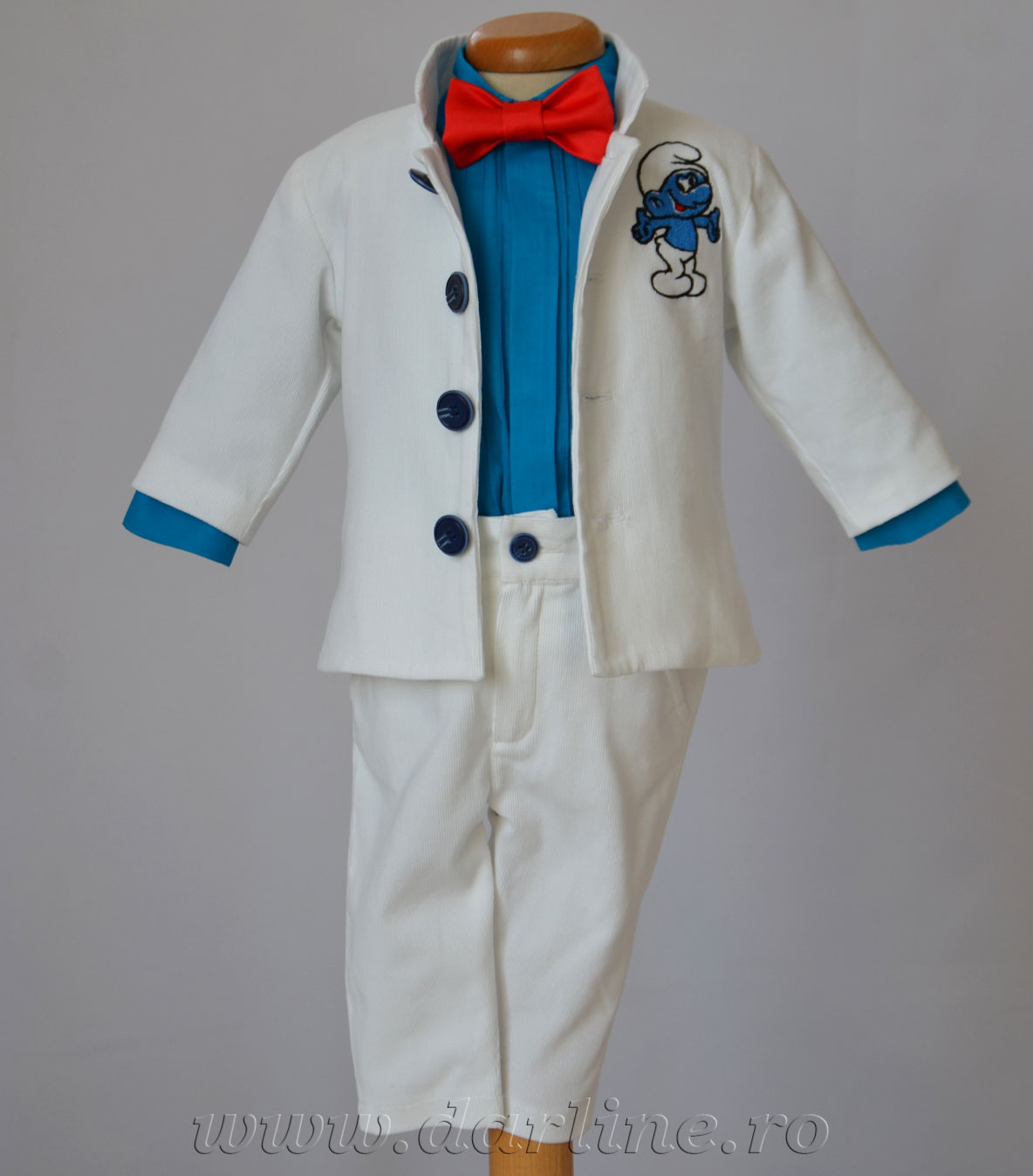 Costum botez Bebe Strumf